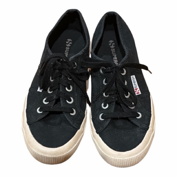 Superga | Shoes | Superga Black Canvas Sneakers | Poshmark